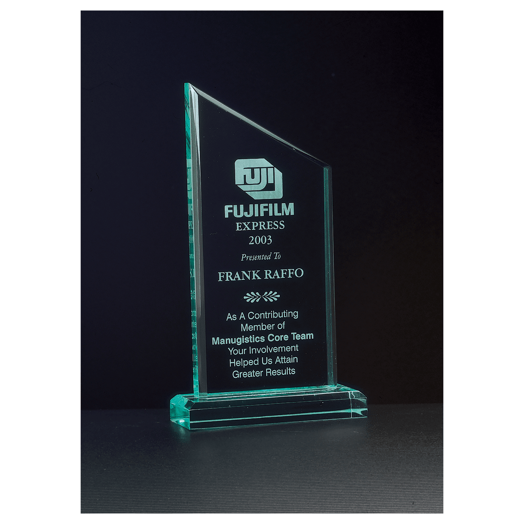 Premio Acrílico Jade De La Serie Zenith De 4 3/4" X 6 3/4" – El Número UNO