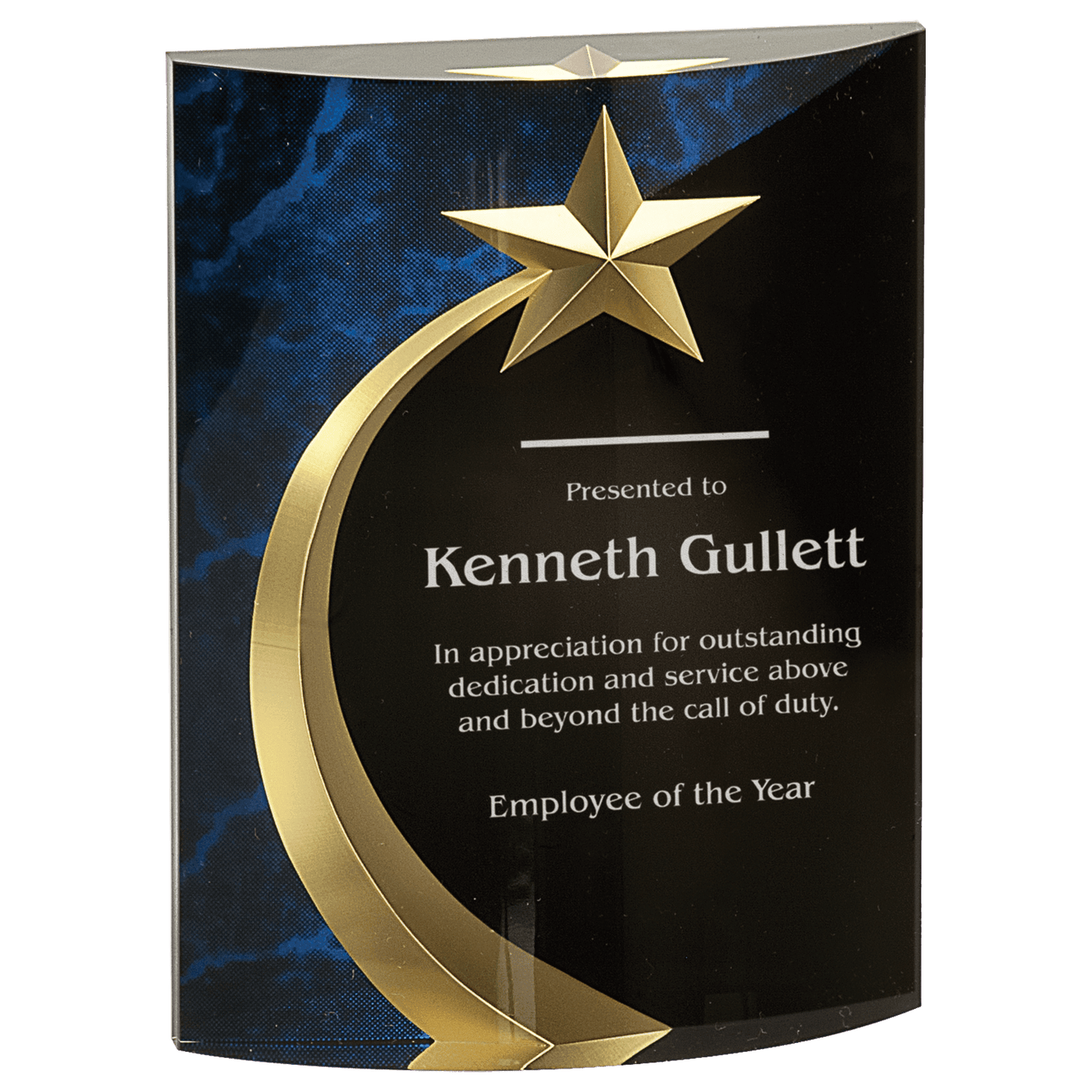 Estrella Fugaz Redondeada De Mármol De 6" De Acrílico – El Número UNO