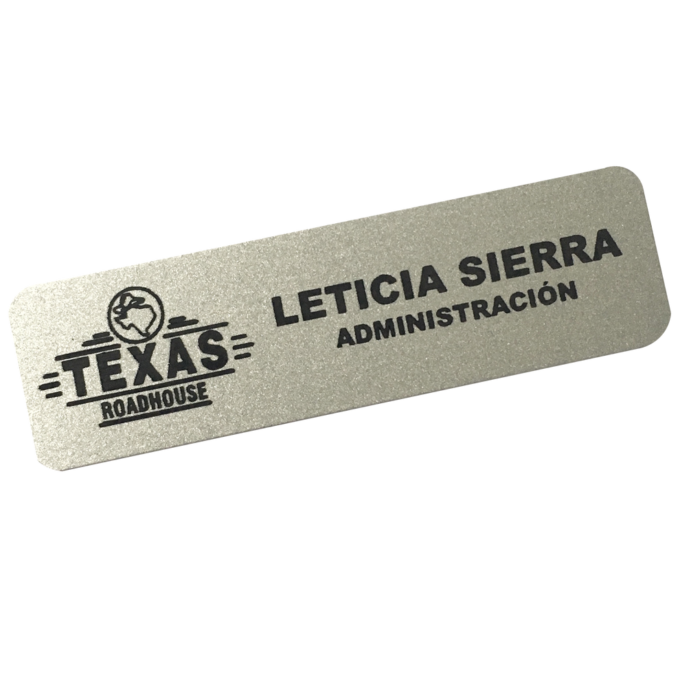 Gafete Pin Rectangular de Aluminio o Plástico | El Número UNO Gafetes